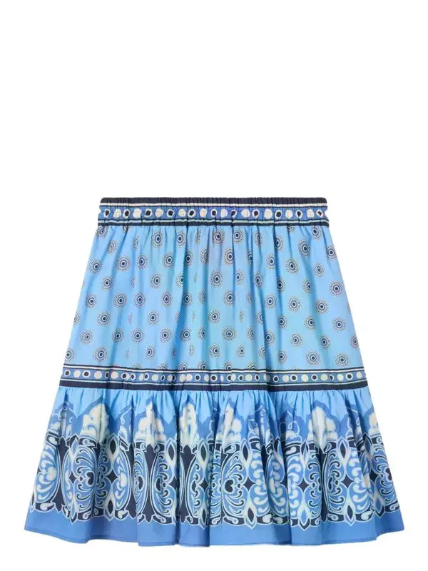 La DoubleJ Mini Big Skirt Cocoon Placée Print - Blue