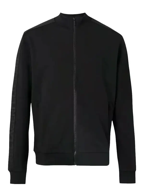 Karl Lagerfeld Logo-tape Zip-up Sweater - Black