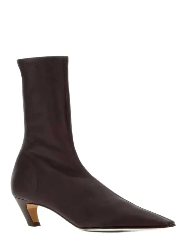 Khaite Arizona Leather Ankle Boots - Red