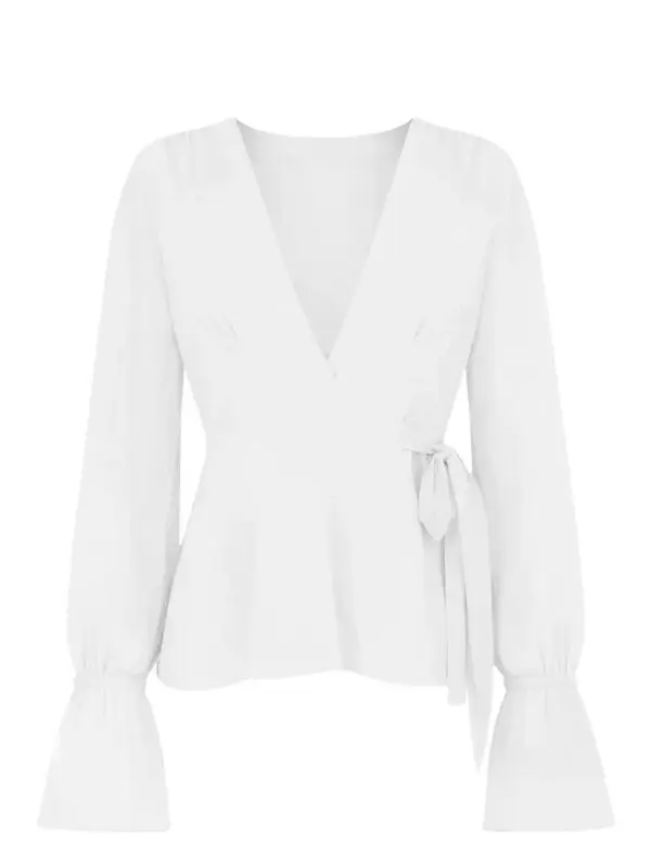 Azeeza Willow Wrap-style Top - White