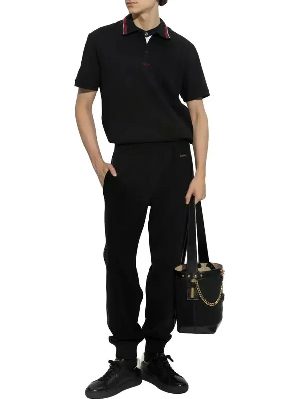 Versace Ribbed-cuff Track Pants - Black