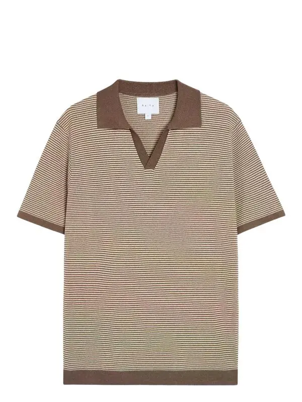 RAITH Antonio Striped Short-sleeve T-shirt - Neutrals