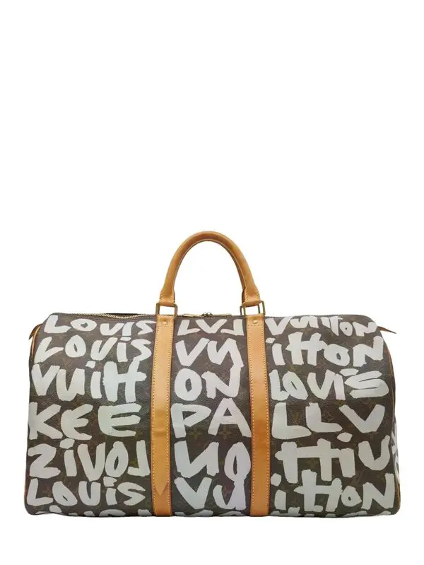 LOUIS VUITTON Stephen Sprouse Graffiti Keepall Tote Bag - Brown