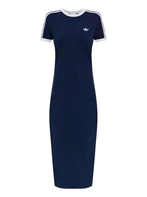 Adidas 3-stripes Short-sleeve Midi Dress - Blue