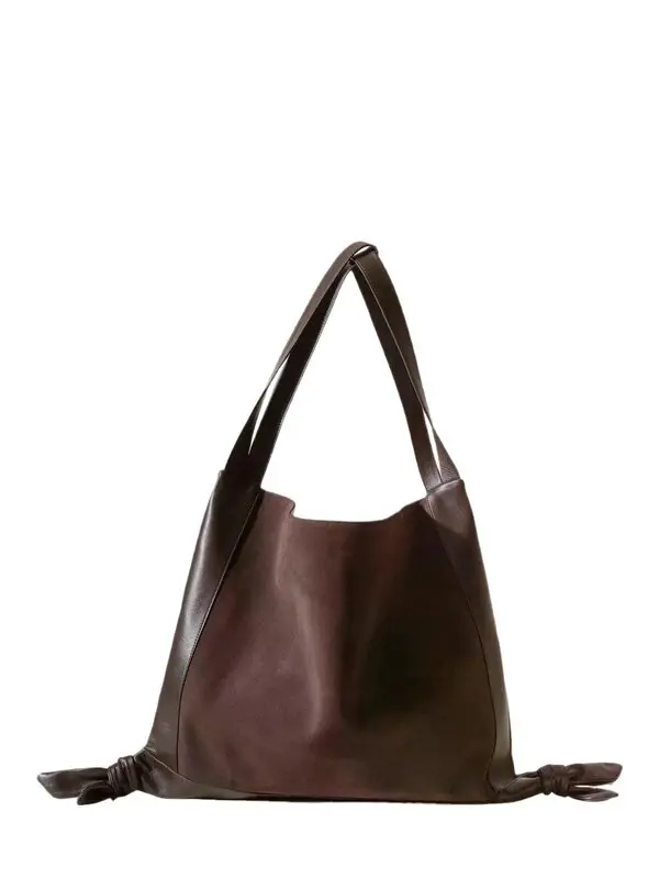 Hereu Calf Suede-panelled Calf Leather Shoulder Bag - Brown