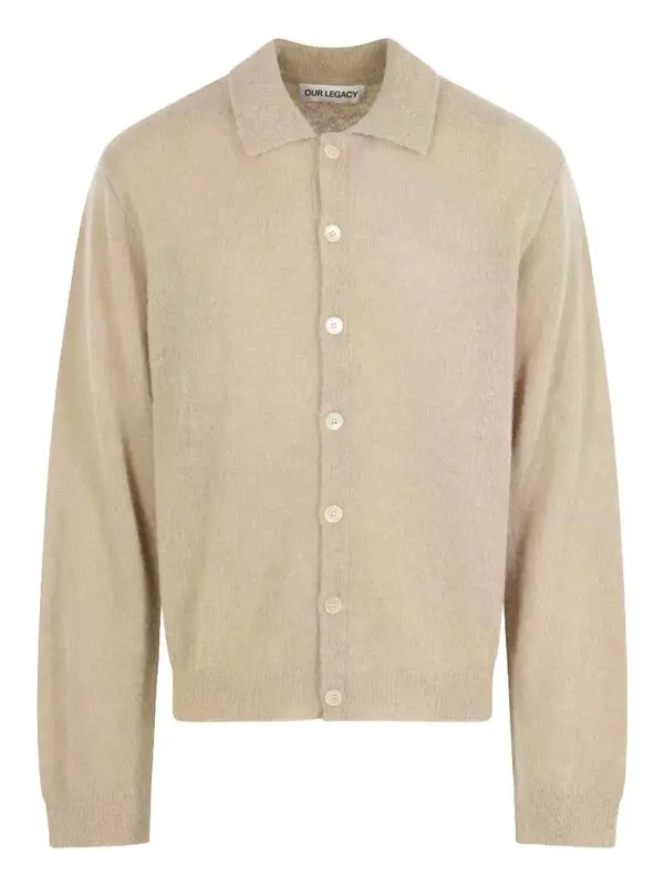 Our Legacy Evening Polo-collar Cardigan - Neutrals
