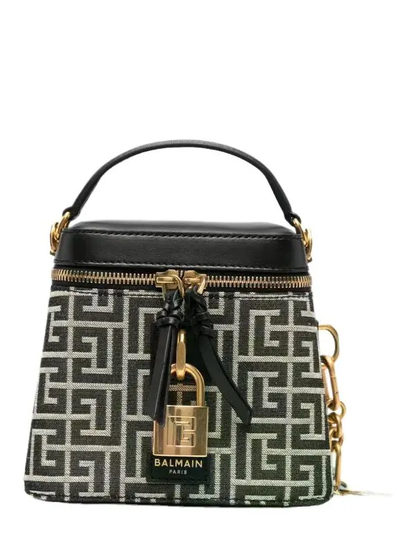 Balmain Monogram Padlock Mini Bag - Black