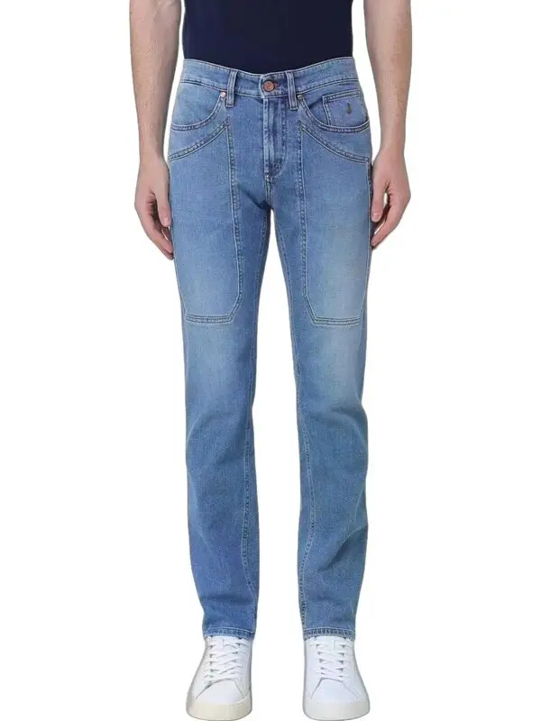 JECKERSON Skinny Fit Paneled Jeans - Blue