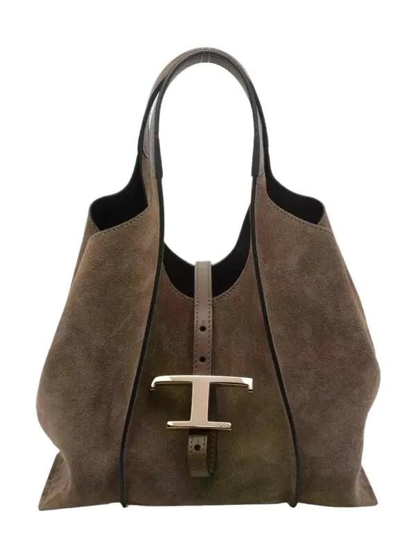 TOD'S Mini T Timeless Suede Tote Bag - Brown