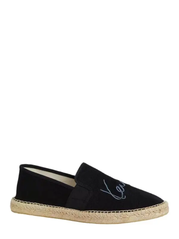 Kenzo Logo-embroidered Espadrilles - Black