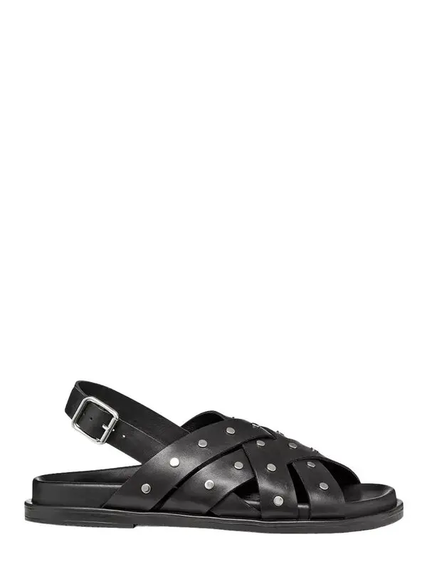 Geox Adelash Crossover-strap Sandals With Stud Embellishment - Black