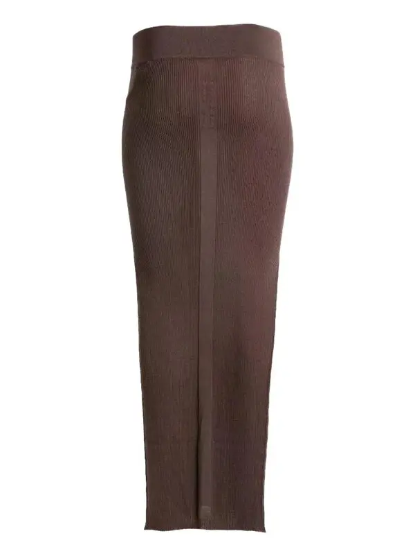 Rick Owens Ribbed-knit Maxi Skirt - Brown