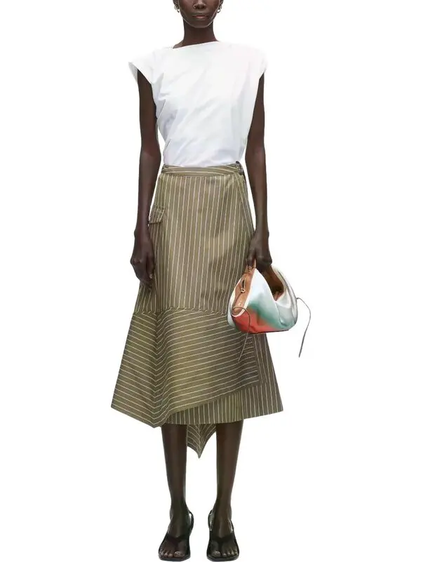 3.1 Phillip Lim Striped Asymmetrical Skirt - Green