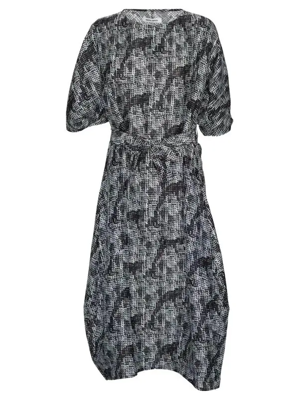 Henrik Vibskov Graphic Print Dolman Sleeve Dress - Black