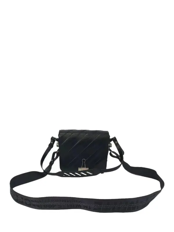 Off-White Diagonal Binder Shoulder Bag - Black