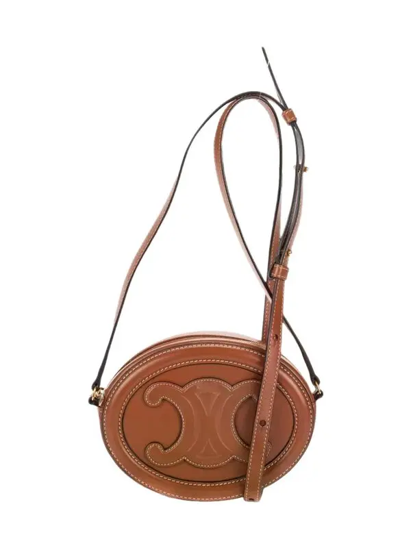 Celine Triomphe Oval Cross Body Bag - Brown