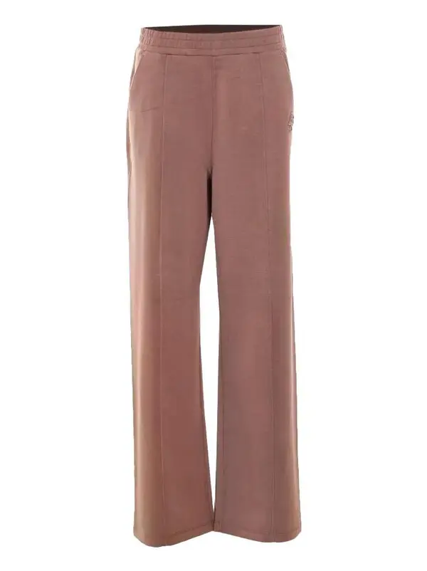 Liu Jo Pink Sequin Logo Wide Leg Track Pants - Brown