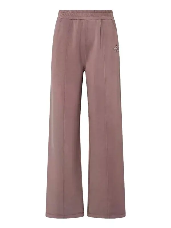 Liu Jo Pink Sequin Logo Wide Leg Track Pants - Brown