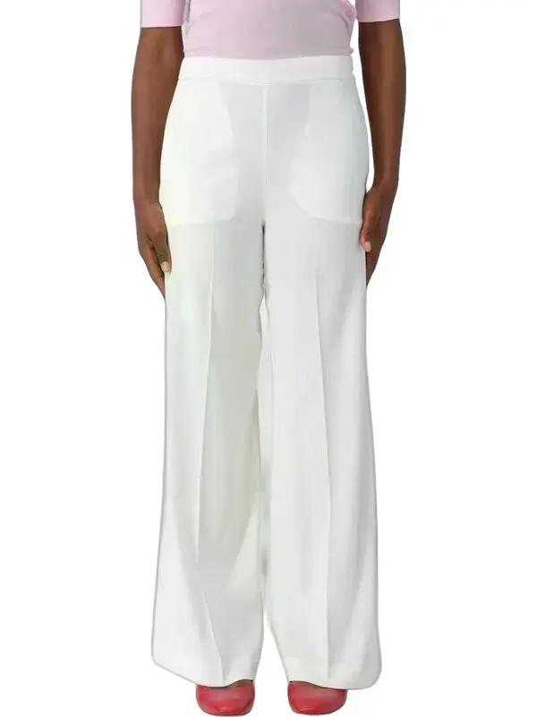 HANITA Pressed-crease Palazzo Pants - White