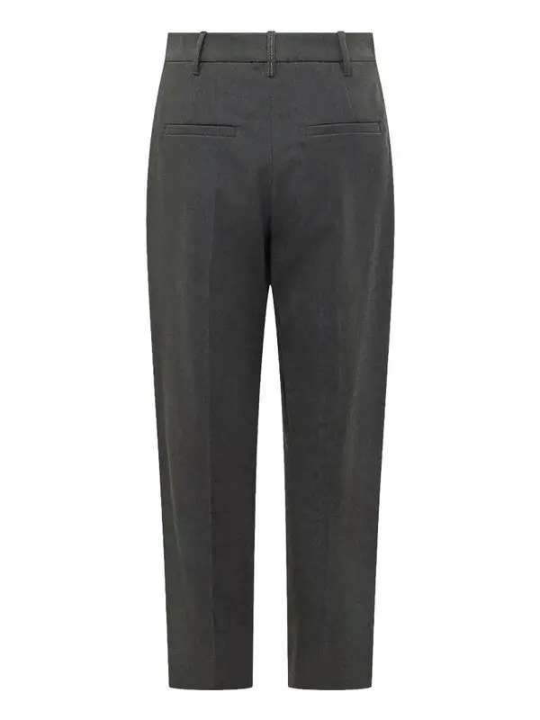 Brunello Cucinelli Pleated Tapered Trousers - Grey