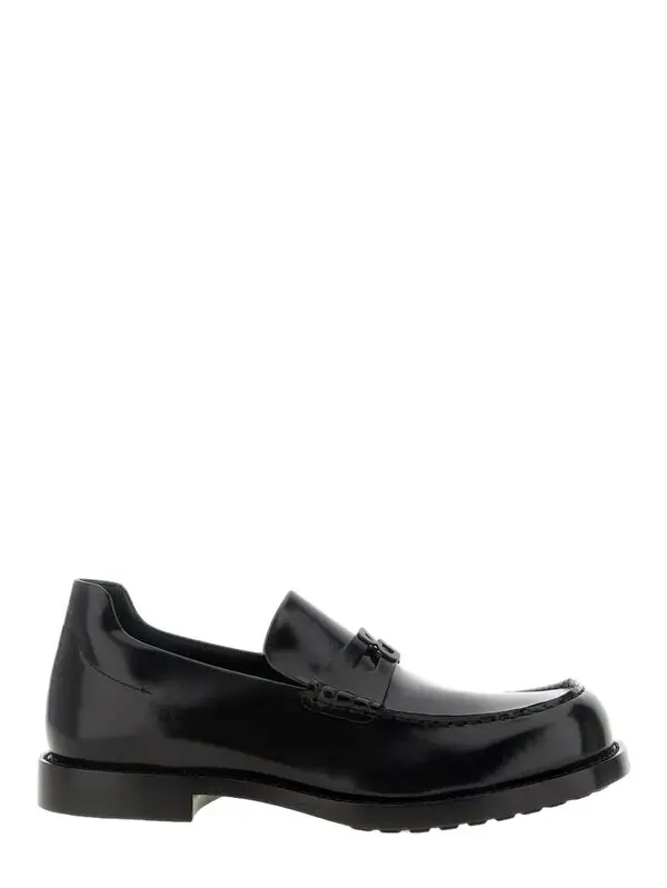 Balenciaga Shiny Calfskin Loafers - Black