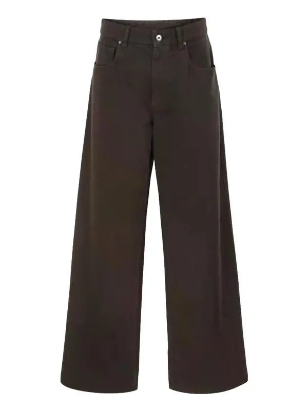 Brunello Cucinelli Monile Embellished Garment-dyed Jeans - Brown