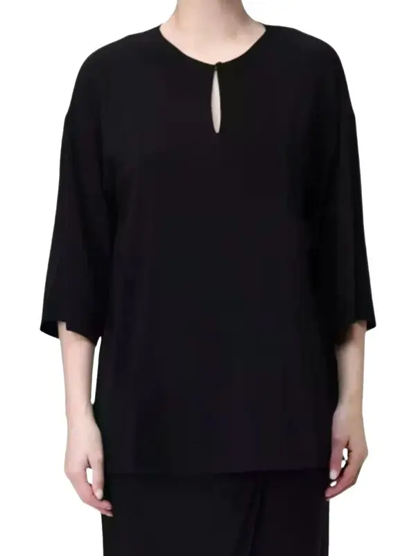 Max Mara Keyhole Detail T-shirt - Black