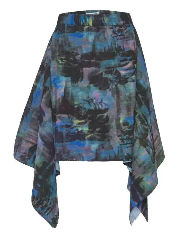 Henrik Vibskov Tapestry Print Asymmetric Skirt - Black