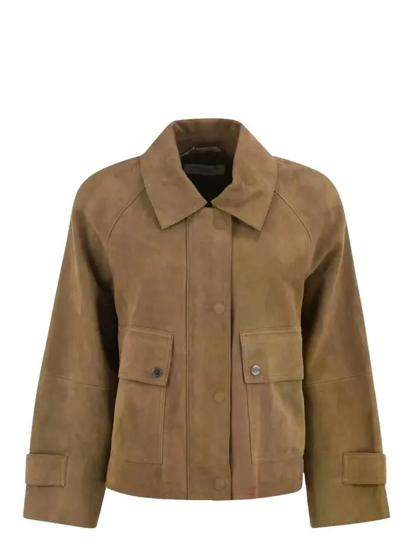 Max Mara Suede Raglan-sleeve Jacket - Brown
