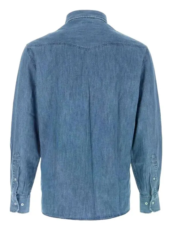 Brunello Cucinelli Western-style Press-stud Shirt - Blue