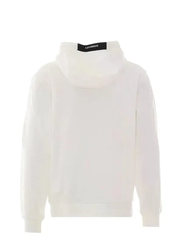C.P. COMPANY Lens Detail Kangaroo Pocket Hoodie - White