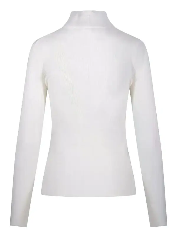 P.a.r.o.s.h Ribbed Knit Tie-neck Sweater - White