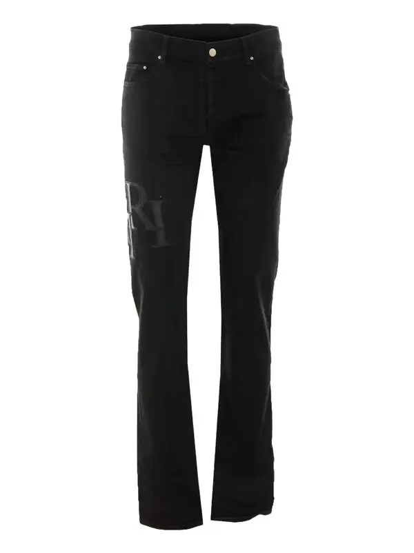 Amiri Logo-patch Waxed Jeans - Black