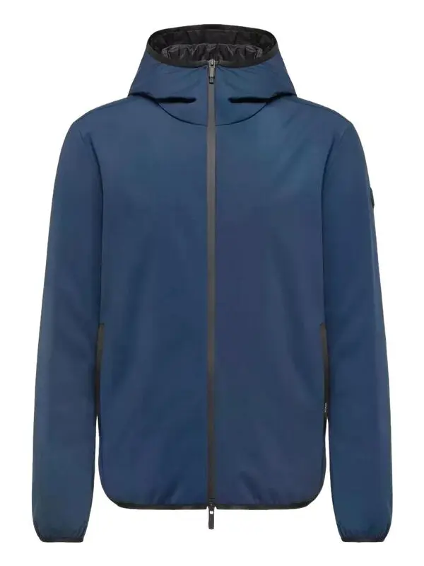 Moncler Hooded Logo-patch Jacket - Blue