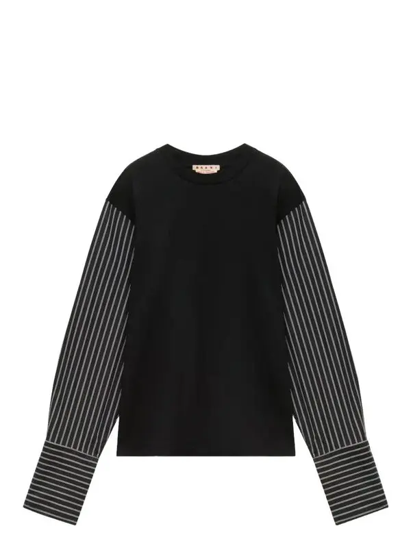 Marni Striped-sleeve T-shirt - Black