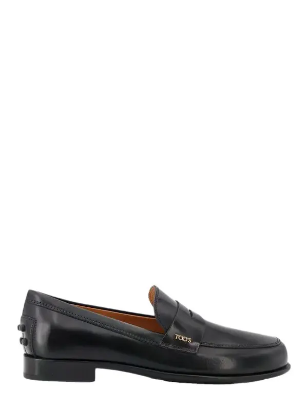 TOD'S Gommino Leather Loafers - Black