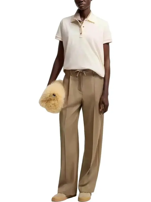 Moncler Logo Patch Polo Shirt - Neutrals