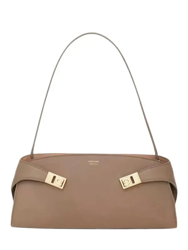 FERRAGAMO Gancini Shoulder Bag - Neutrals