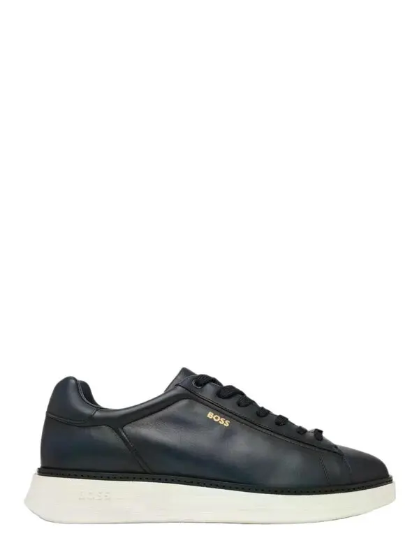 BOSS Logo Print Lace-up Sneakers - Blue