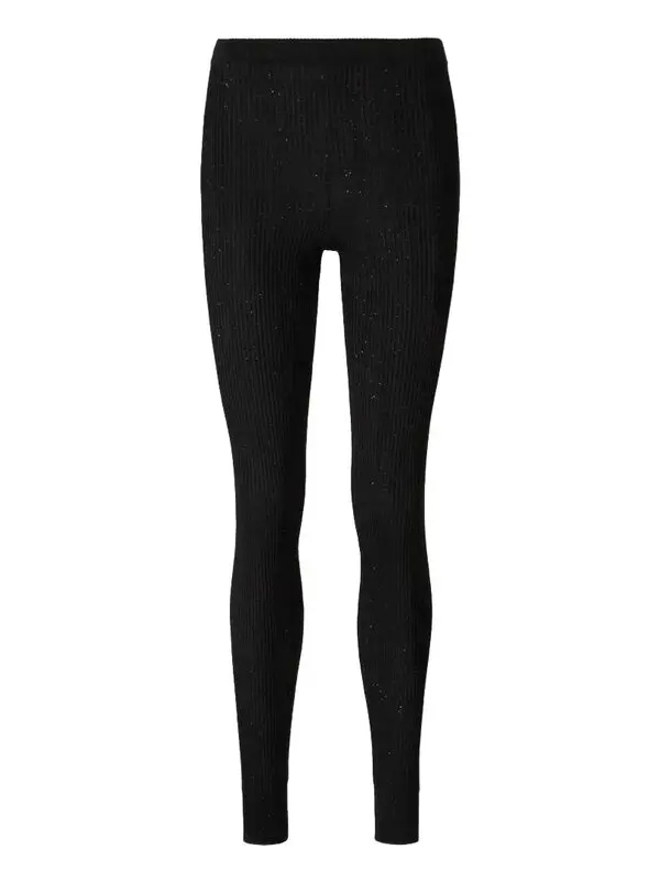 TOM FORD Sequin-embellished Ribbed Knit Trousers - Black