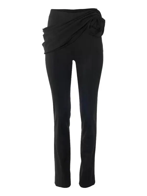 Carolina Herrera Rosette-sash Skinny Trousers - Black
