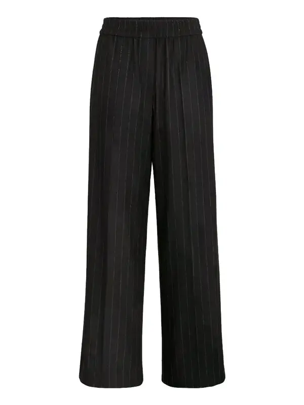 Brunello Cucinelli Pinstripe Sequined Trousers - Black Pinstripe
