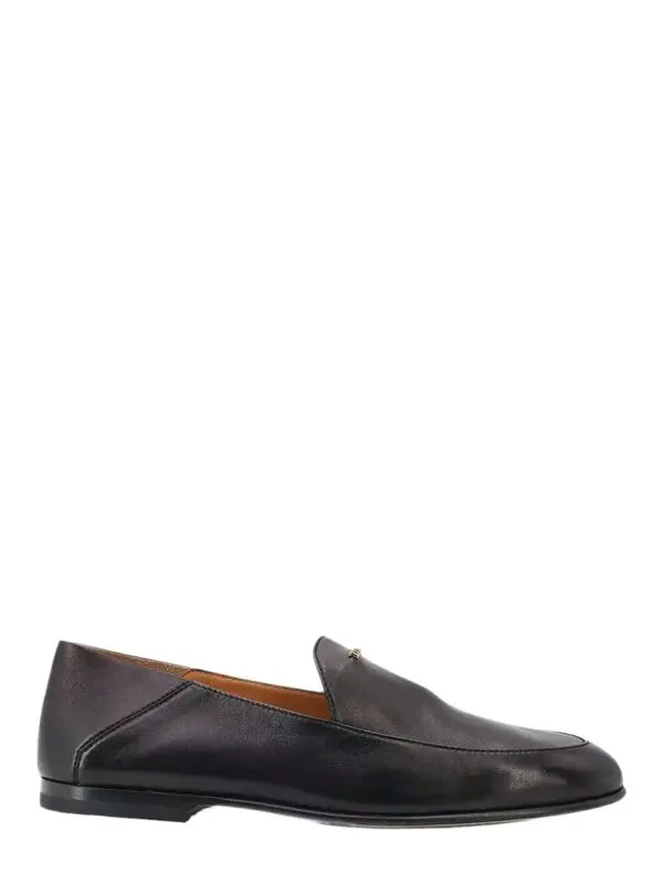 TOD'S Logo-lettering Leather Loafers - Black