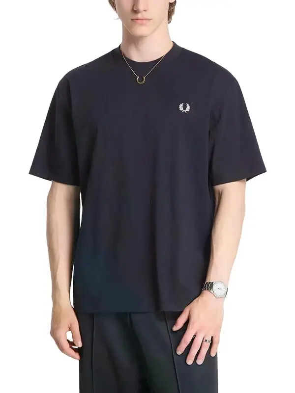Fred Perry Logo-print Cotton T-shirt - Blue