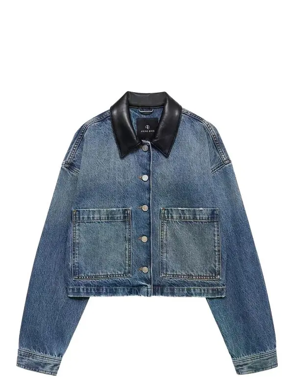 ANINE BING Yuma Cropped Utility Jacket - Blue