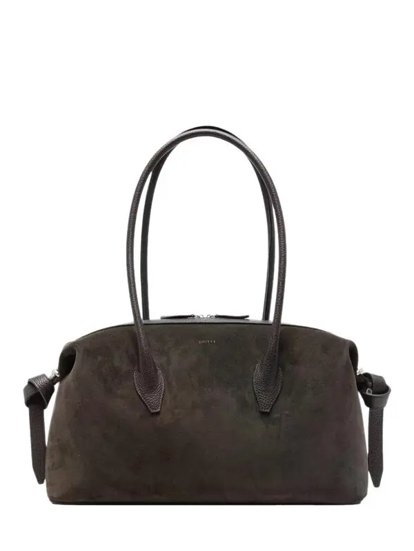 Yuzefi Brioche Duffle Suede Leather Shoulder Bag - Brown