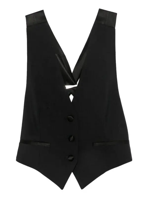 DONDUP Crossover-back Waistcoat - Black
