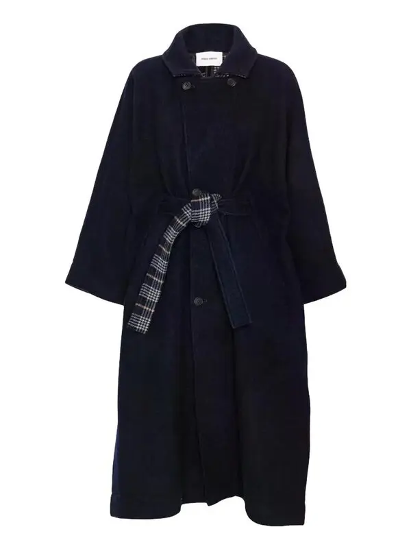 Henrik Vibskov Toadcoat Plaid-belt Coat - Blue