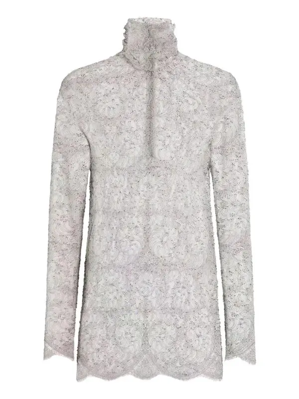 Dolce & Gabbana High-neck Blouse - Grey
