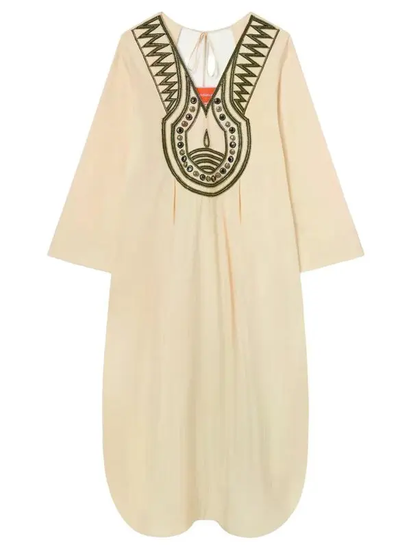 La DoubleJ Embroidered Twin Flame Dress - Neutrals